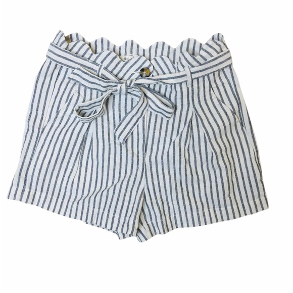 miami | Shorts | Miami Blue And White Striped High Waist Shorts | Poshmark